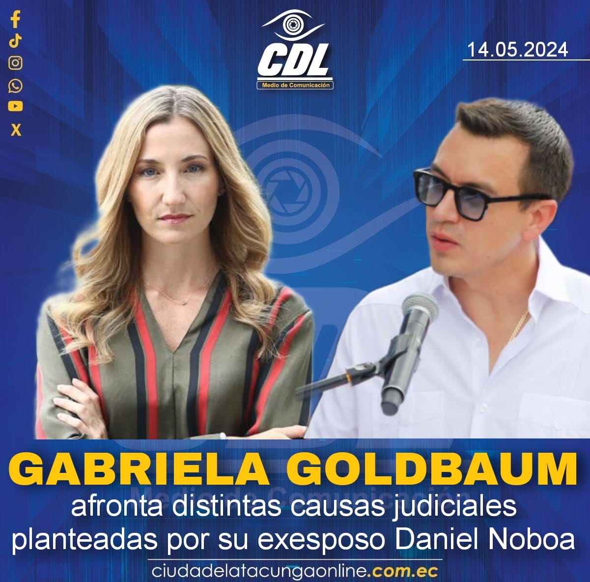 Gabriela Goldbaum afronta distintas causas judiciales planteadas por su exesposo Daniel Noboa